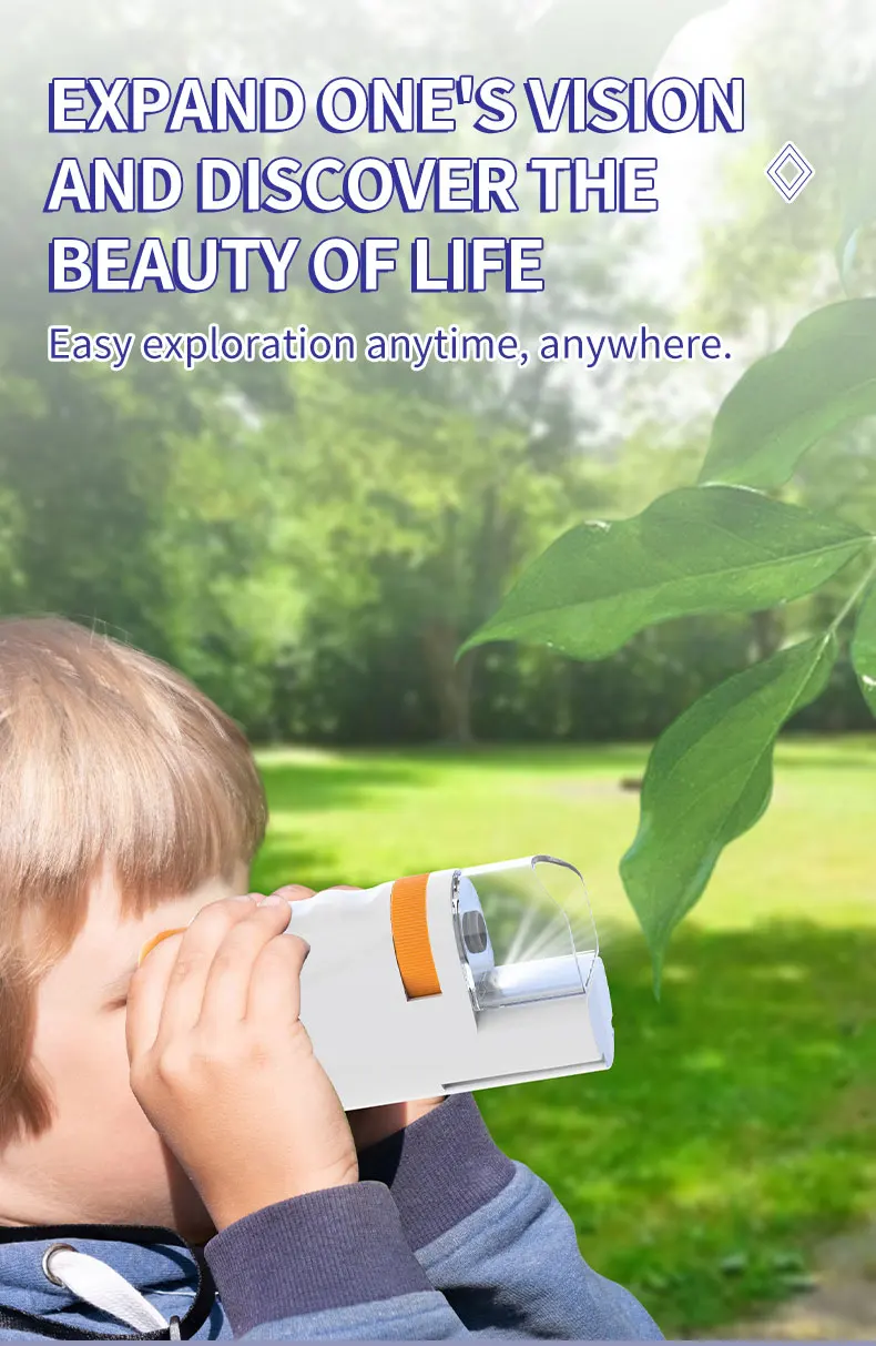 60-120x Portable Optical Handheld Microscope for Kids
