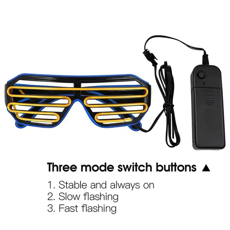 Multicolor Light Up El Wire Shutter Glasses Glow Led Flashing ...