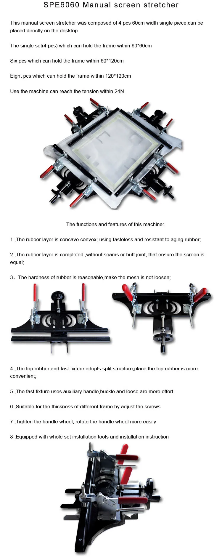 Manual Silk Screen Stretching Machine Mesh Stretcher For T Shirt ...
