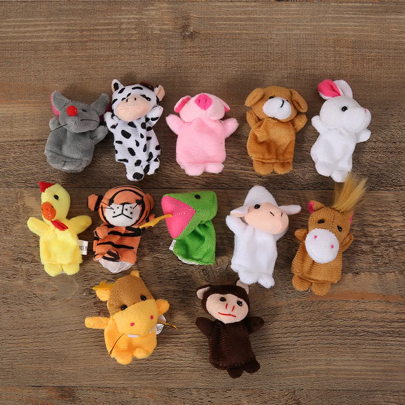 Cartoon Hand Puppet Doll Set Plush Finger Toy Baby Story Teller Early ...
