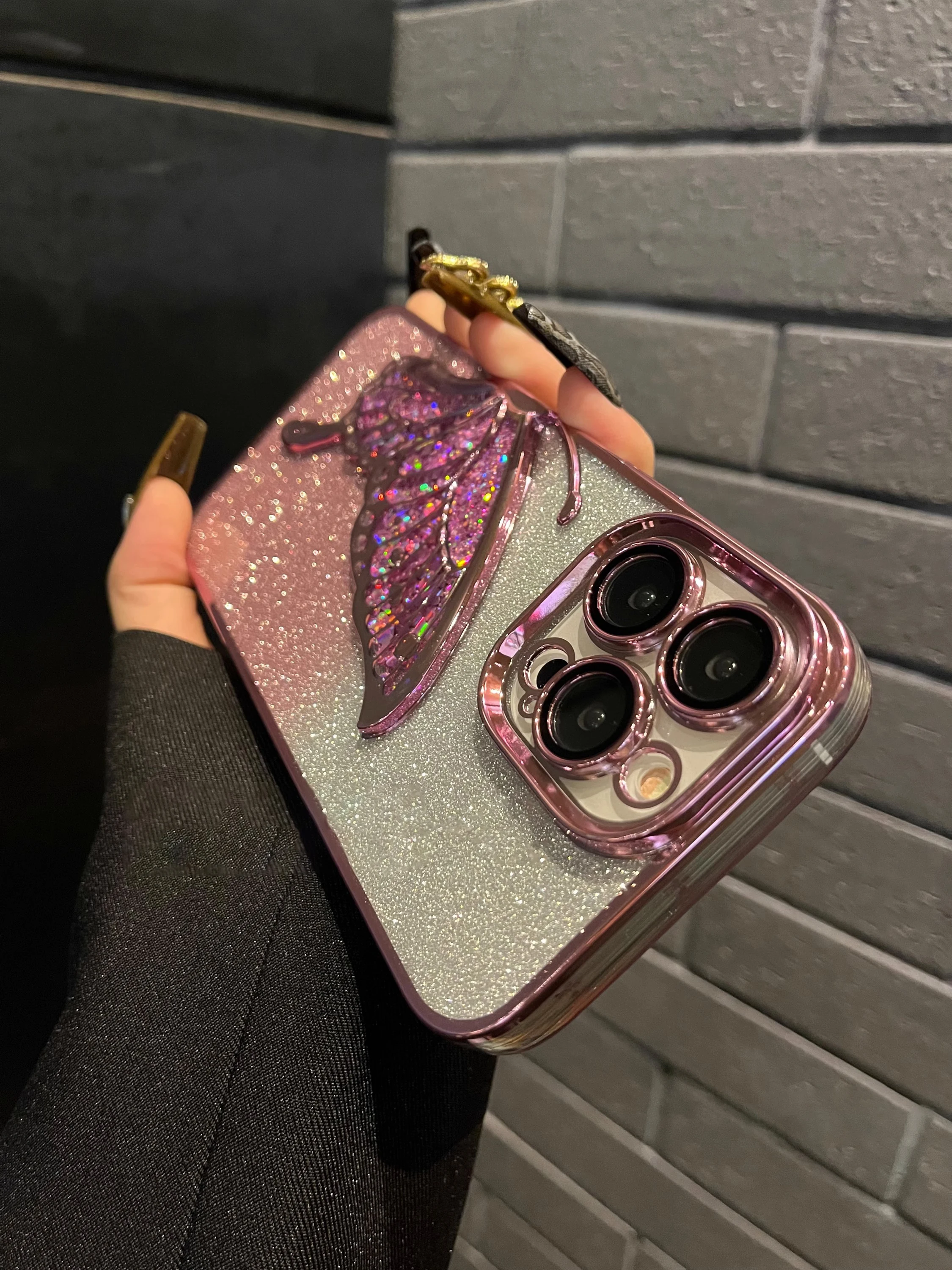 Luxury Glitter Butterfly Phone Case - Shockproof & Stylish