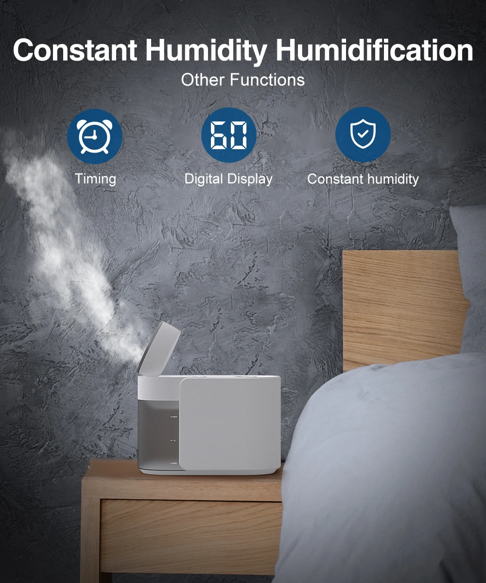 4000ml 3l Ultrasonic Humidifier Gemeo Humidifier Ventilation Mist ...