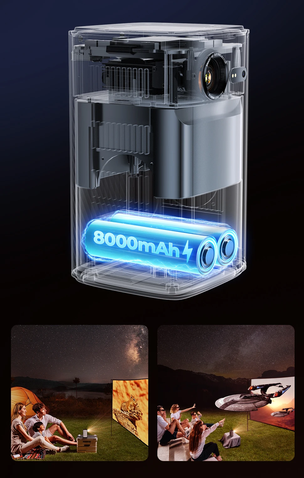 Byintek P70 3d 4k Wireless Projector 1080p Dlp Smart Mobile Android 9.0 ...