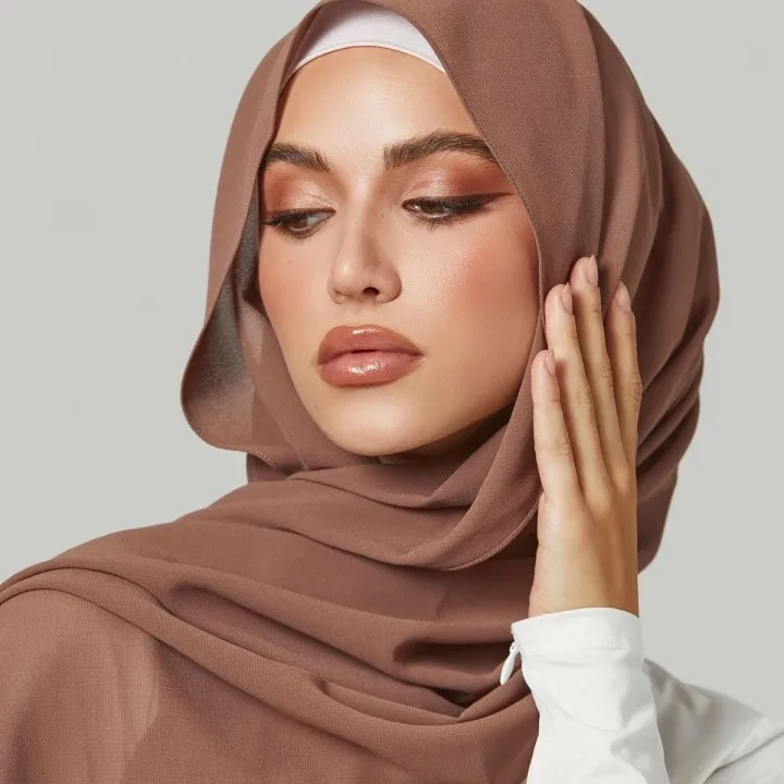 Wholesale Ladies Plain Georgette Scarf - Chiffon Hijab