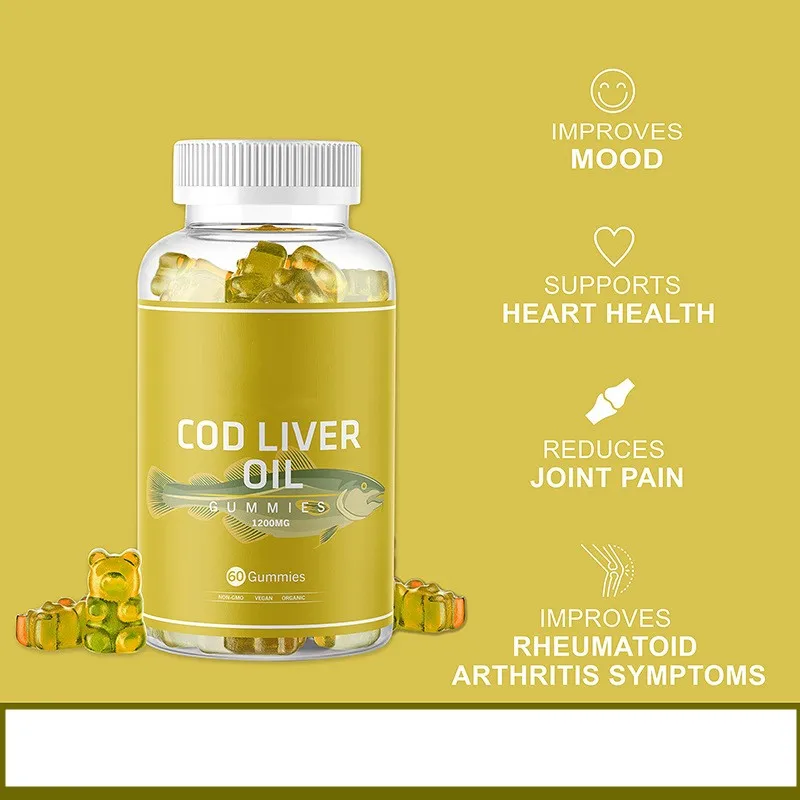 Natural Brain Joint Support Vitamin Omega 3 Fish Oil Gummies Bear With ...