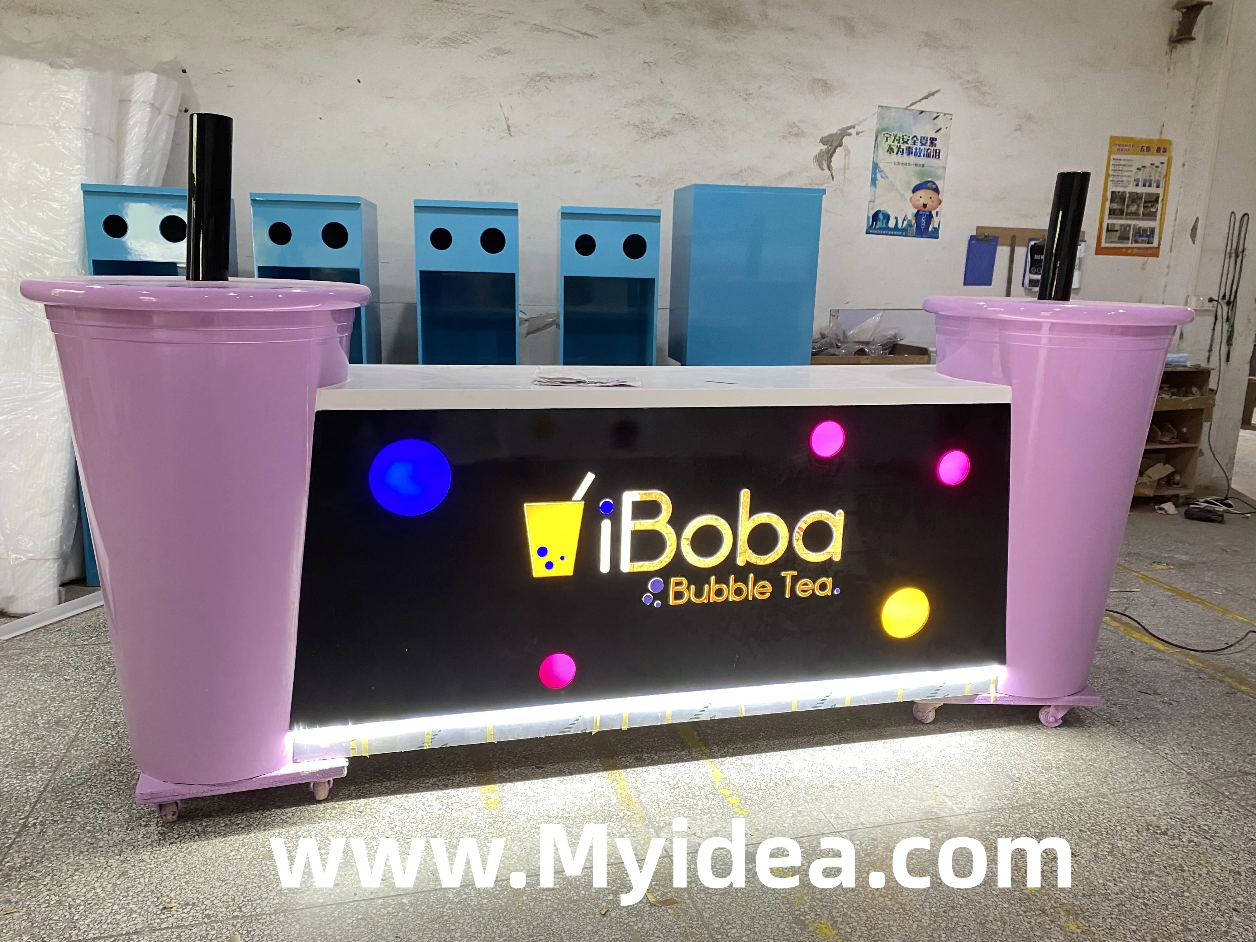 Custom Black Kiosk Cover with Lock, 10x18ft Size, Backlit Acrylic Logo ...