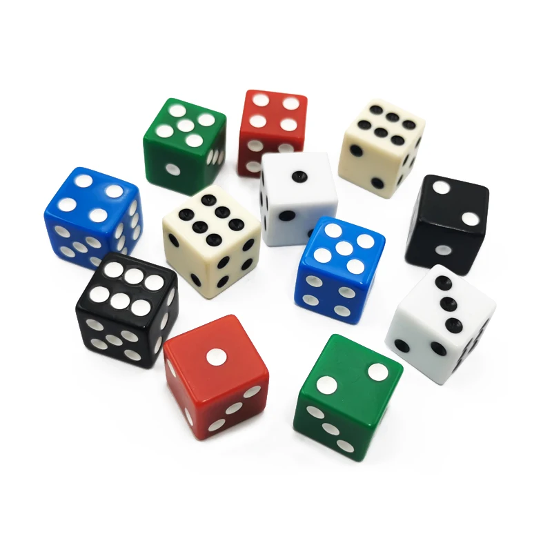 16mm D6 White Square Dice With Black Dots Custom Acrylic Polyhedral ...