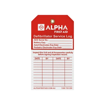 Automated External Defibrillator Check Labels Aed Sign Inspection Tag ...