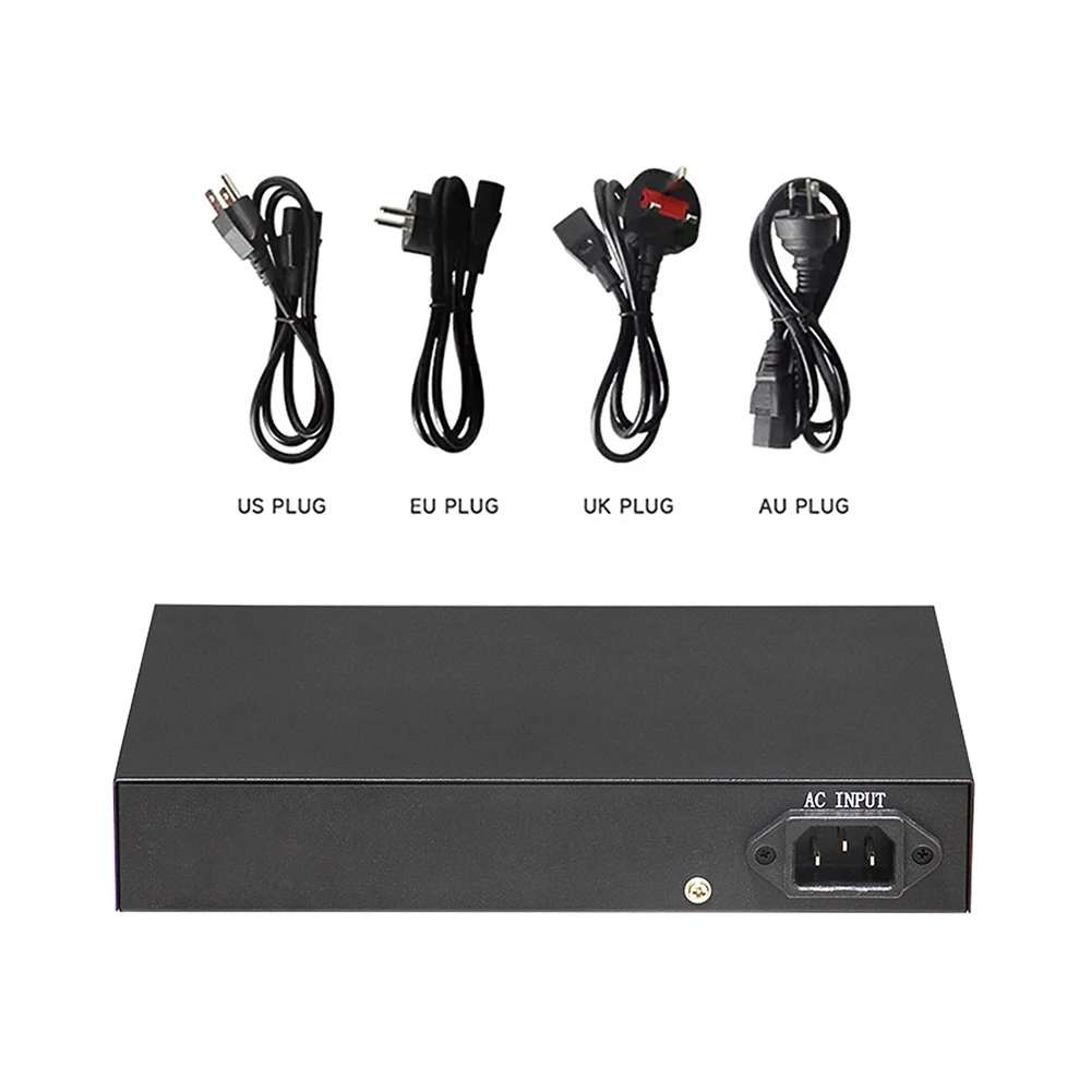 Poe Switch 24 Ports 10/100/1000m Auto-negotiation Rj45 Port 2 Sfp Slot ...