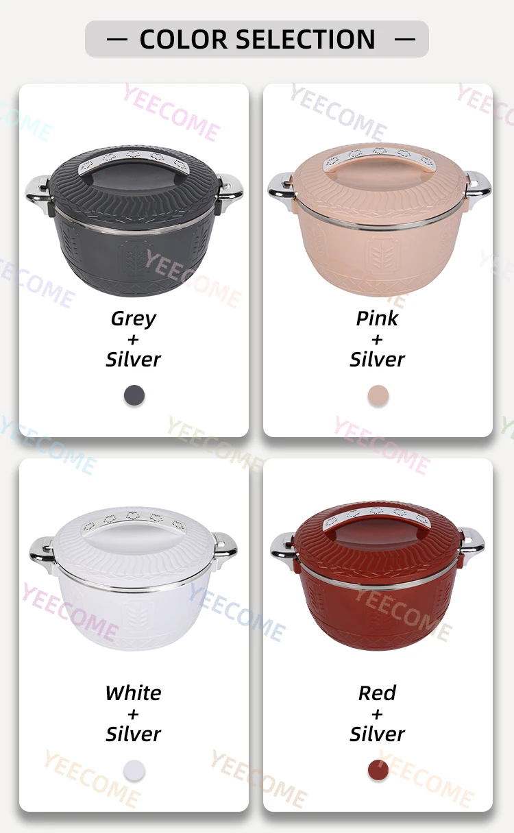 Custom Logo Food Warmer Set 4 Pcs Casseroles 1l/ 2.5l/4.5l/6.5l Storage Containers Stainless ...