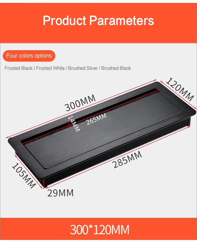 Rectangular Aluminum Desk Grommet Box for Office & OEM | Wholesale