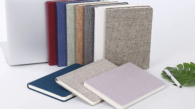 2023 Top Sale Fancy A5 Linen Fabric Hardcover Notebook Nice Journal ...