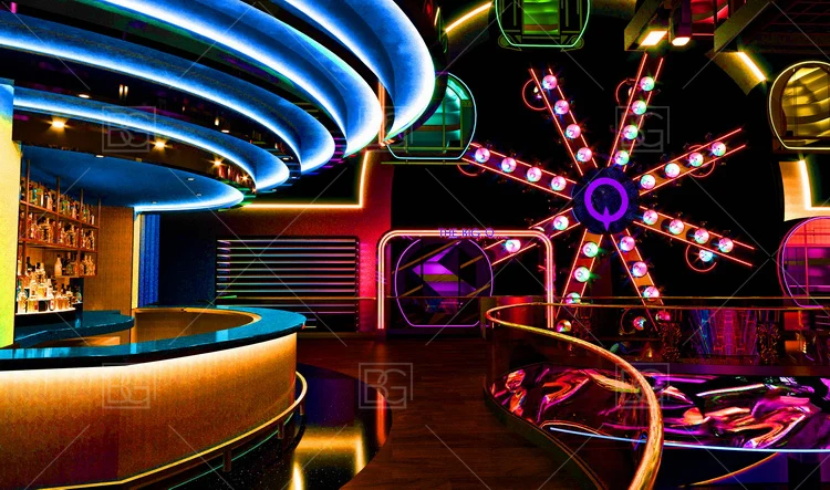 Dark Style Night Club Wall Furniture - Luxury & Customized