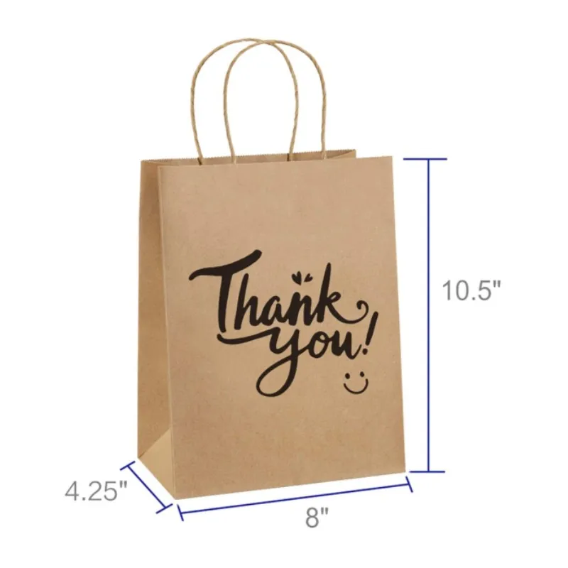 Eco-friendly Recyclable Reusable Kraft Paper Thank You Gift Pouch ...