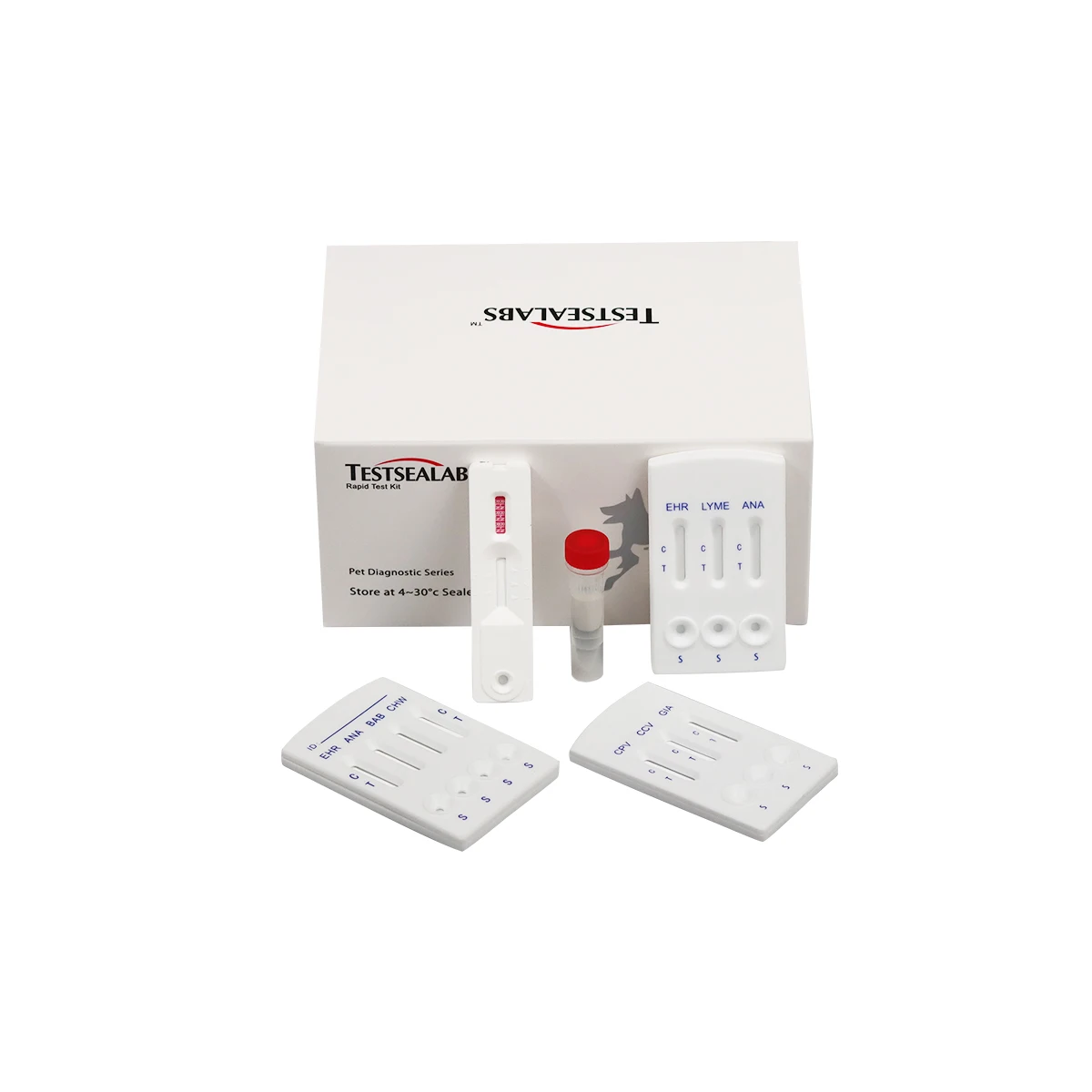 Testsealabs High Quality EHR/BAB/ANA/CHW Combo Rapid Test Kit for Dog ...