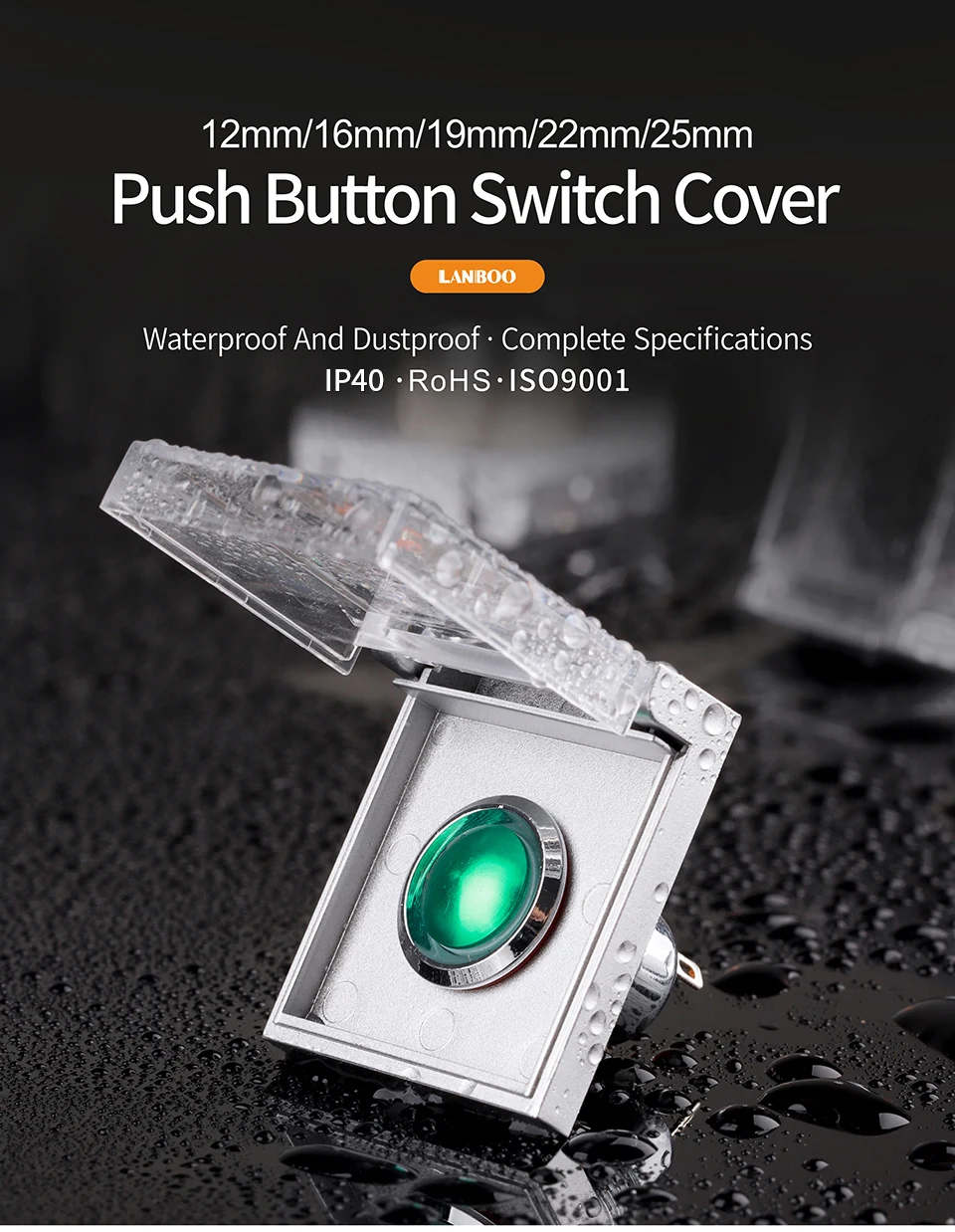 Interruttore Trasparente - Protezione Waterproof 12MM-25MM