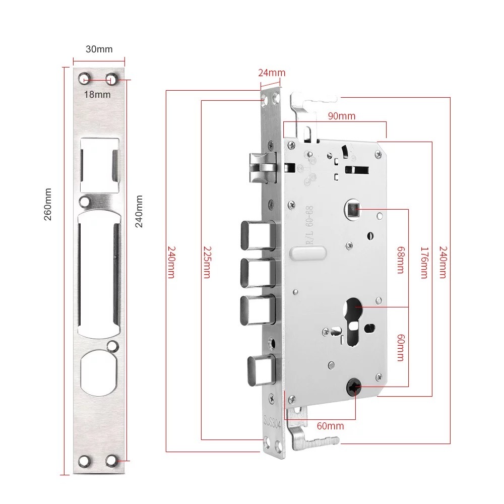 Intelligent Mortise Smart Door Lock with Fingerprint & Passcode Entry ...