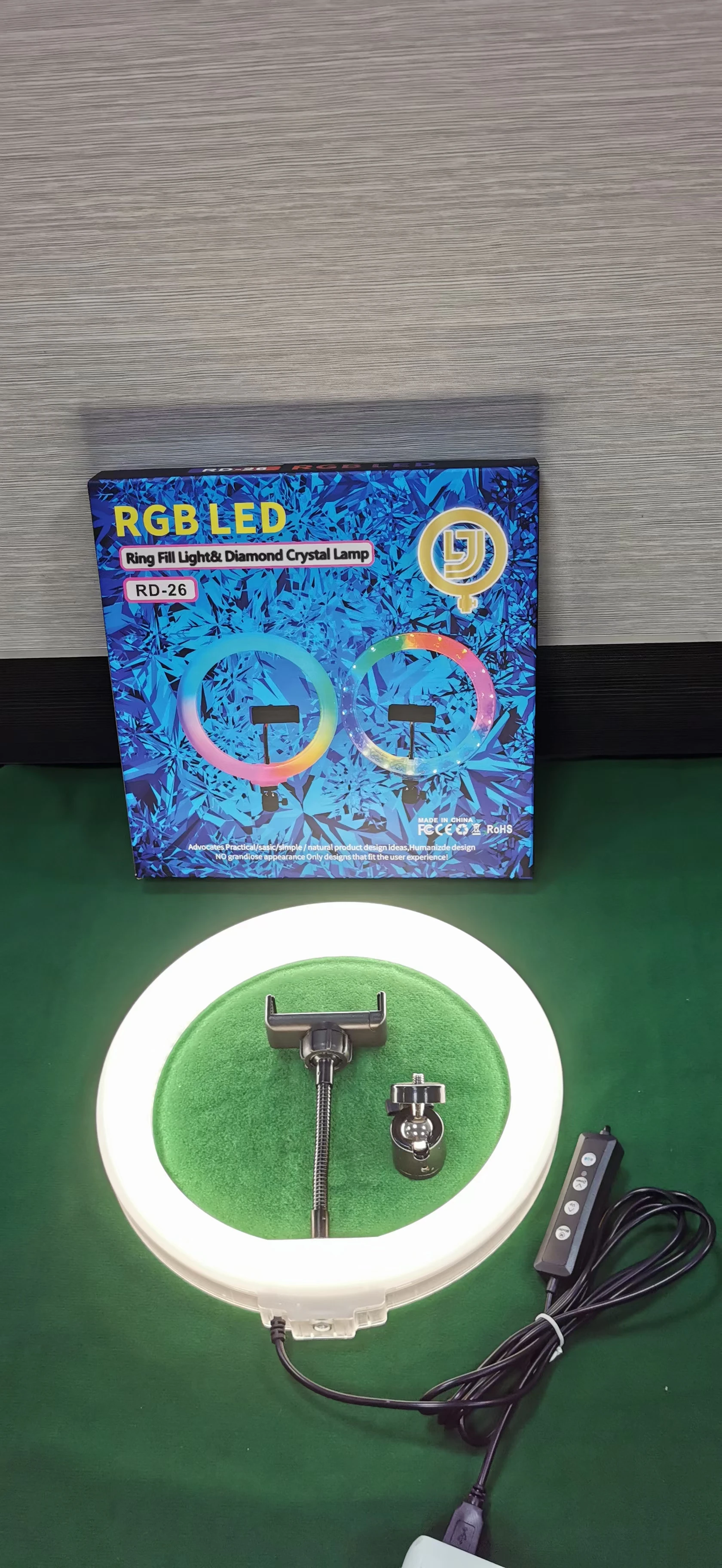 Extendable Tripod Stand With Phone Holder Rgb 10 Inch Selfie Ring Light ...