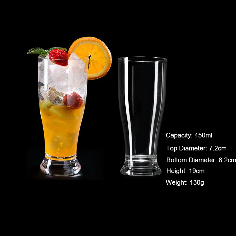 Tulip Crystal Clear Long Beer Glass 340ML Beer, Juice, Mocktail, Lassi ...