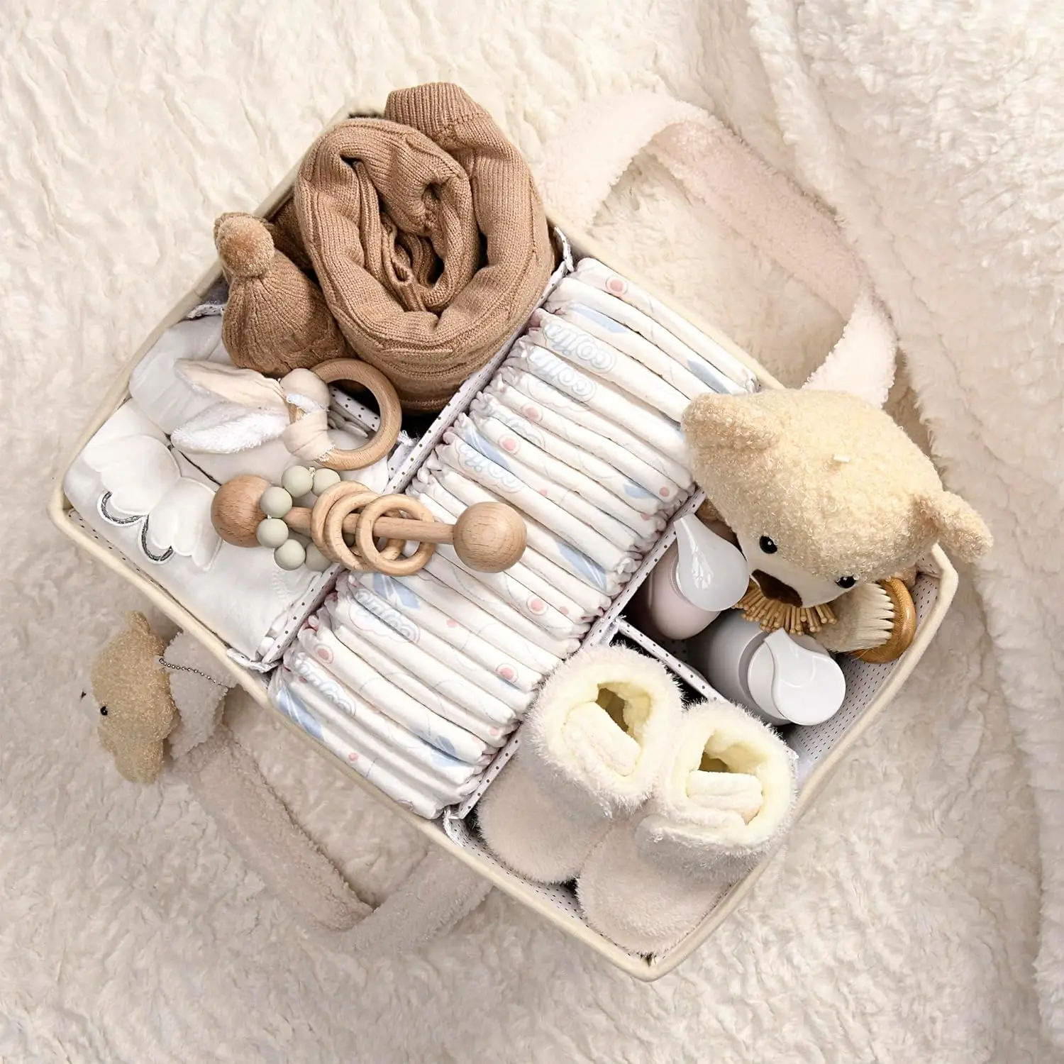 Portable Teddy Baby Diaper Caddy Organizer For Changing Table Baby ...