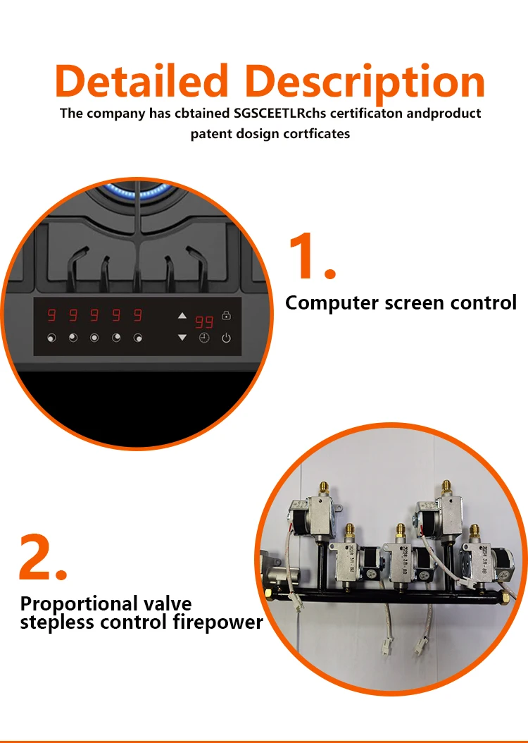 5 Burners Cooktop Five Cooker Hob Commercial Kitchen Cook Heating Free ...