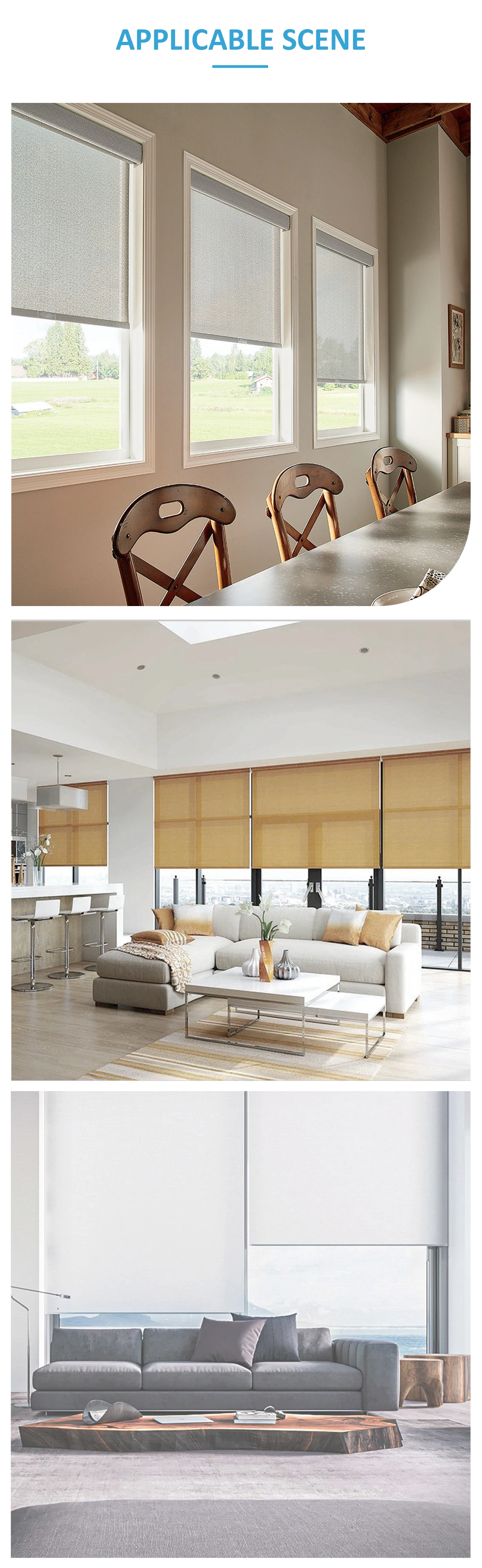 Bedroom Blackout Smart Roller Shade Electric With Remote Solar Powered ...