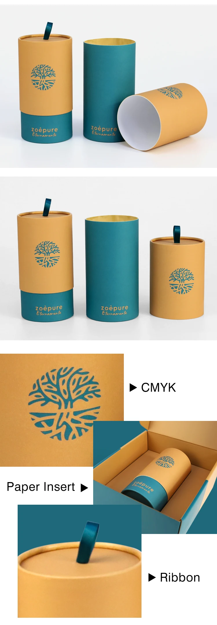 Custom Cardboard Round Cylinder Box - Kraft Paper Packaging