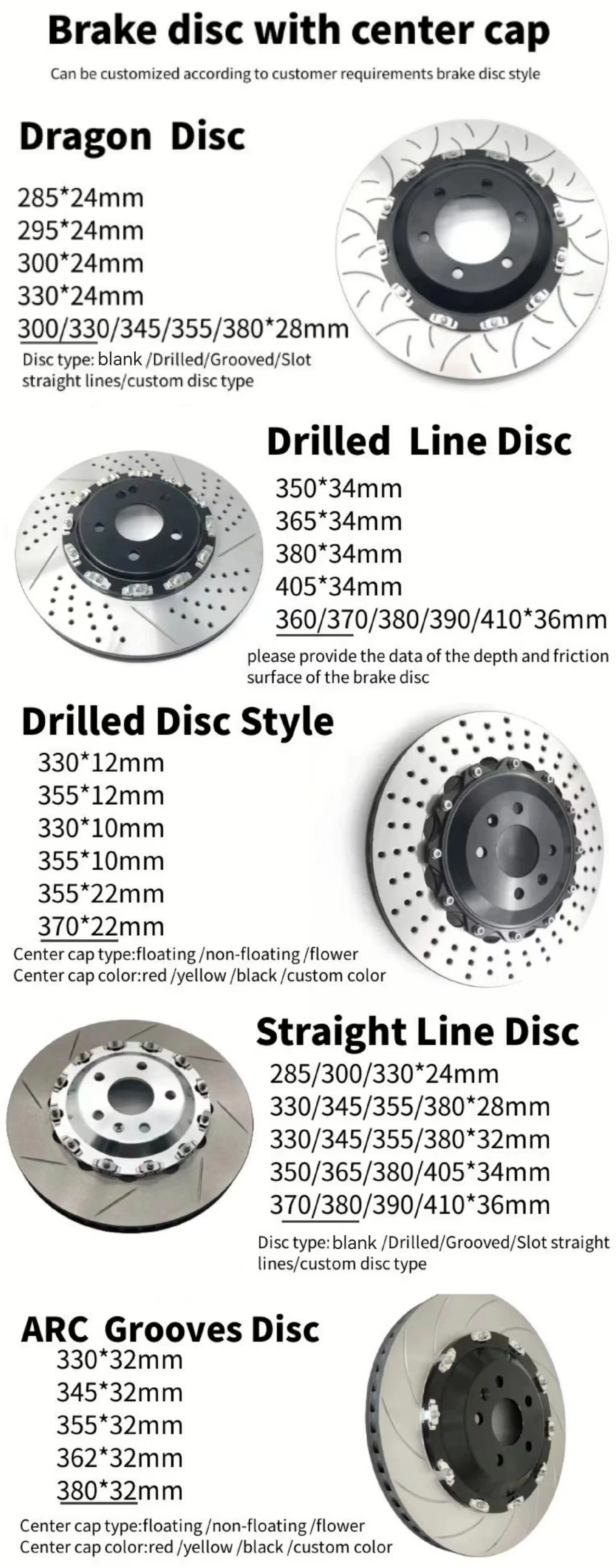 Jekit Custom New Front Brake Discs Rotor Set OEM Number for Honda ...