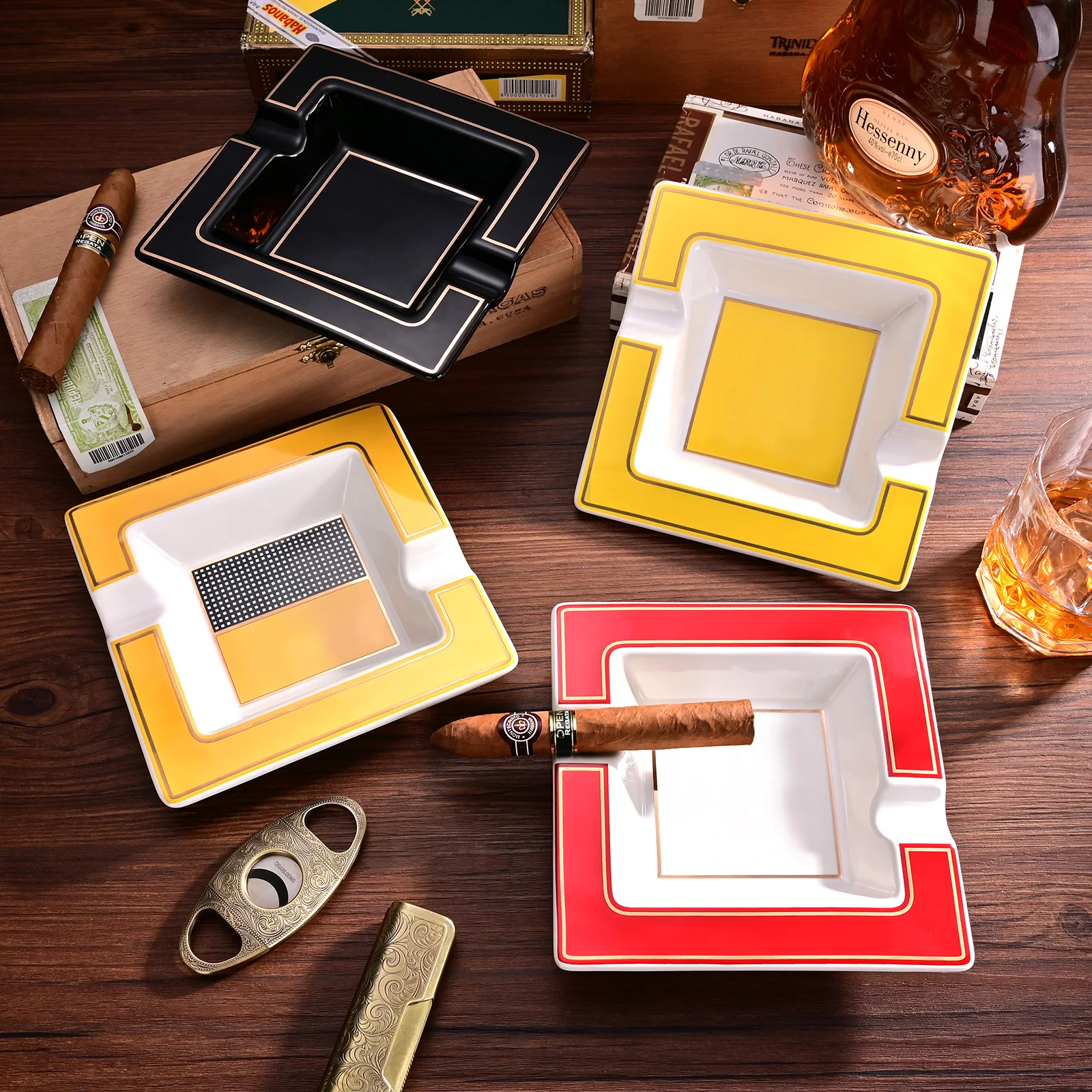Cigarloong Square Ceramic Cigar Ashtray Smoking Ashtray - Buy Square ...