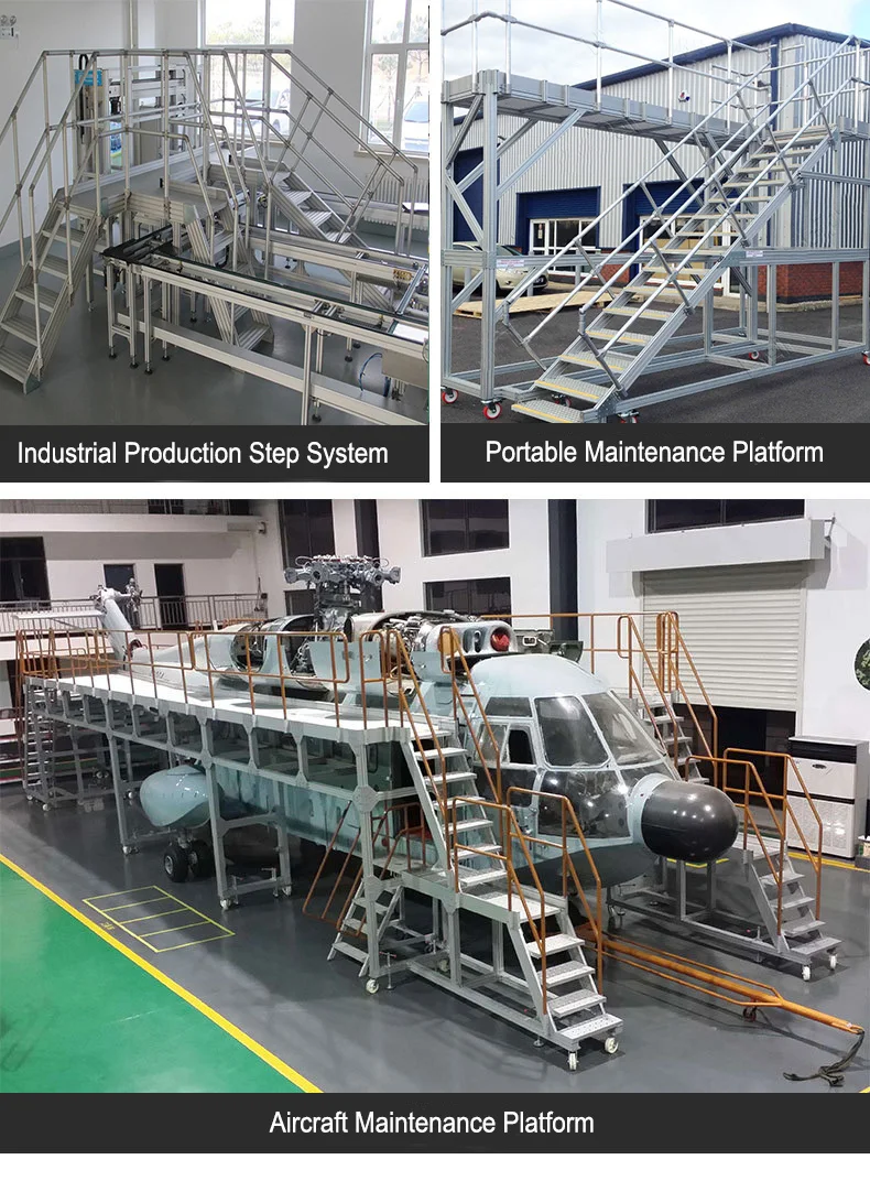 Boeing 737 Boeing 747 Aircraft Use Movable Maintenance Platform Walking ...