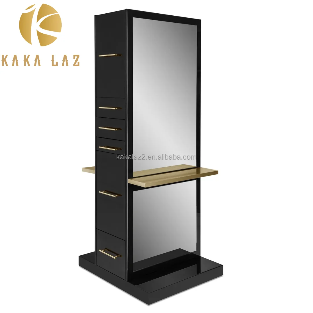 White Mirrored Console Table Double Sided Led Light Mirror Salon Mirror ...