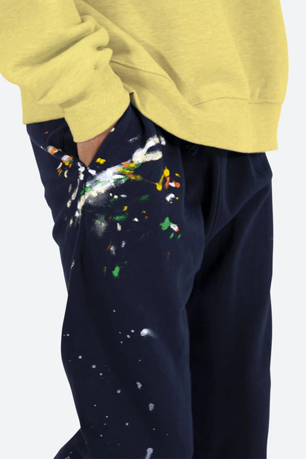 Mens Stacked Flared Sweatpants - Casual Patchwork Pants