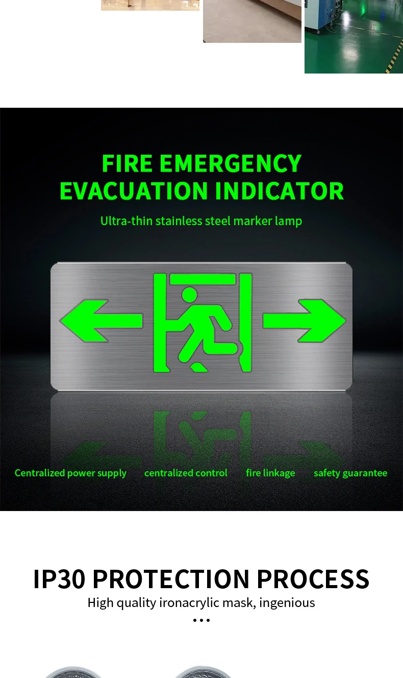 Fire Emergency Sign Light Evacuation Light LED Arrow Emergency Exit ...