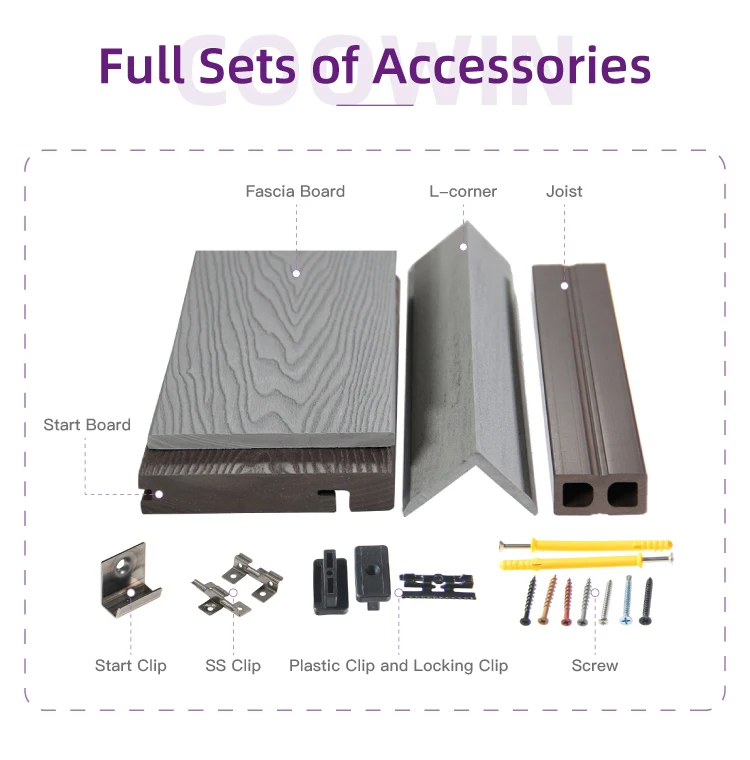 Decking Wpc 3d Embossed Decking Woodgrain Planks Anti Slip Plastic Wood ...