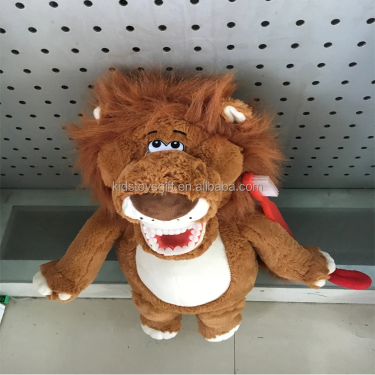 Dental Kids Cute Plush Educational Brushing Big Tooth Dinosaur Puppet Toy