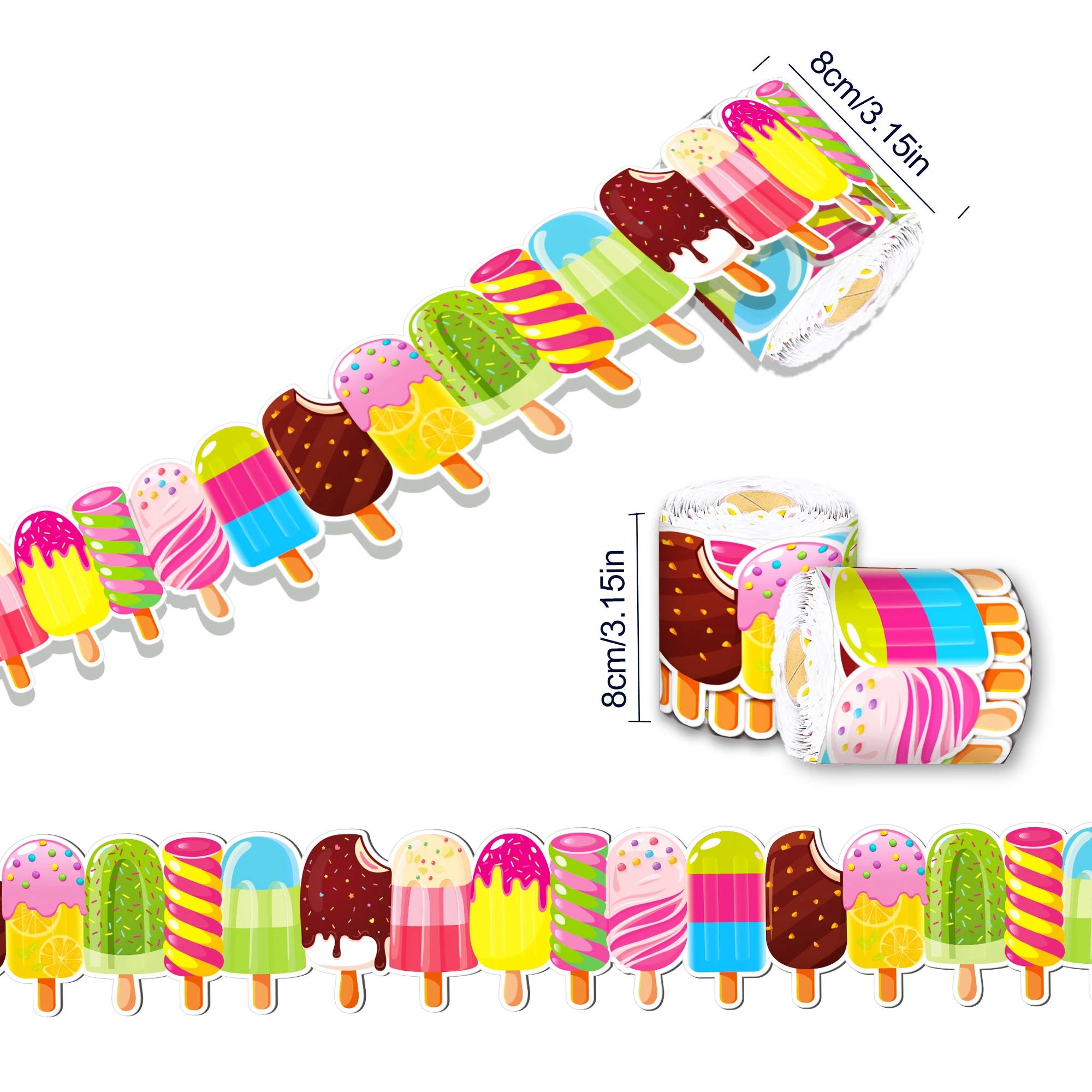 JT061 Summer Ice Pops Bulletin Board Borders and Ice Cream Borders Set ...