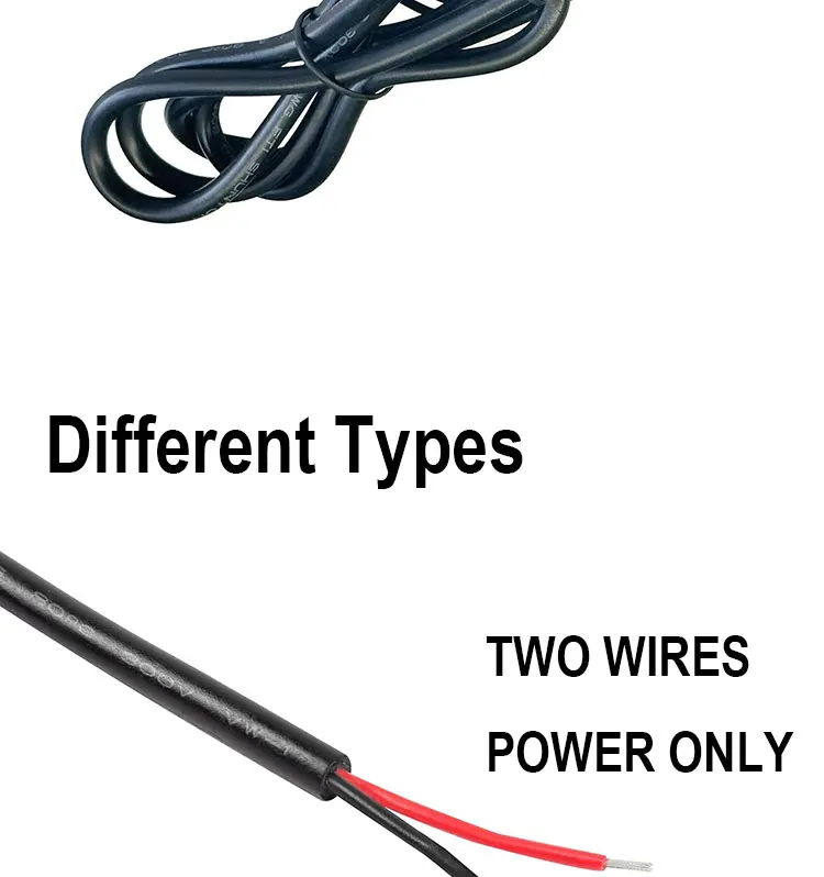 5V USB to Open Stripped Tinned Pigtail Cable for LED Strip Lights - 1m ...