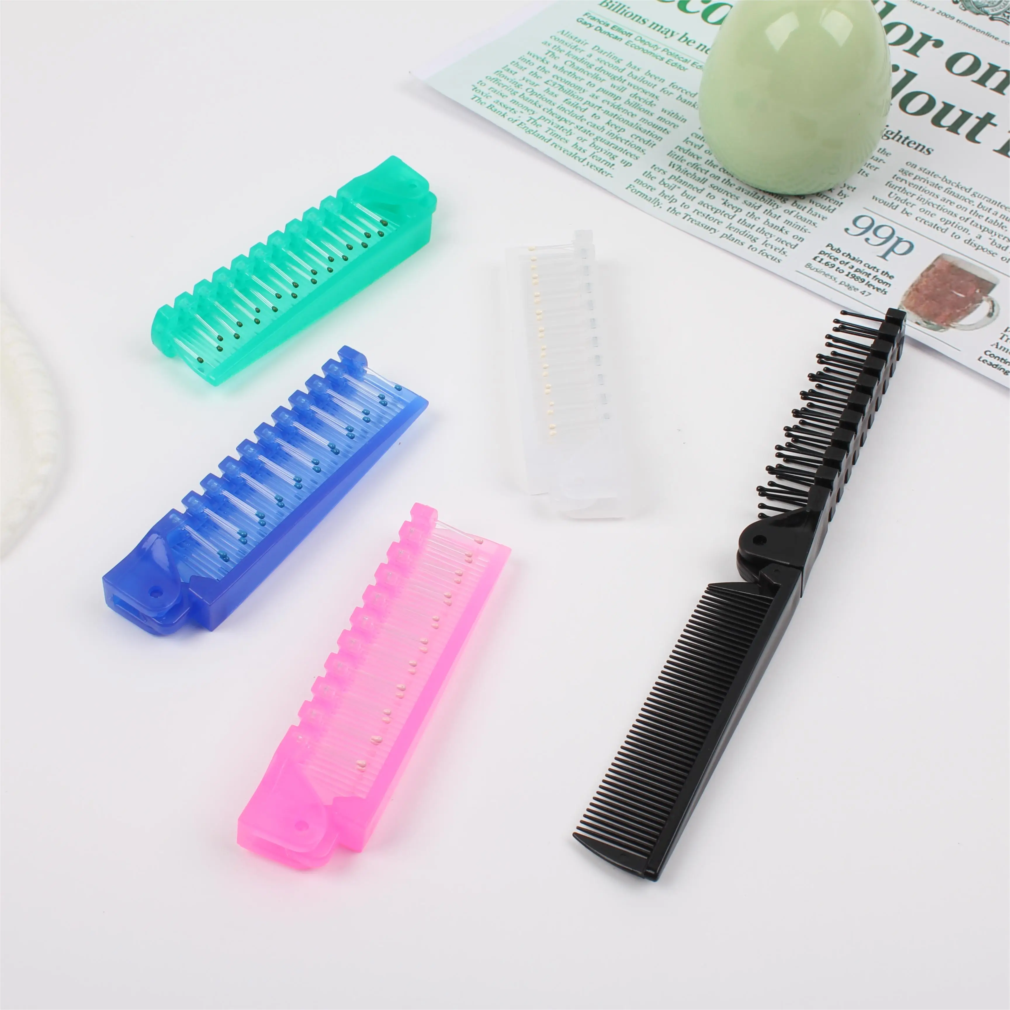 Travel Double Headed Anti-static Plastic Fine Tooth Comb Folding ...