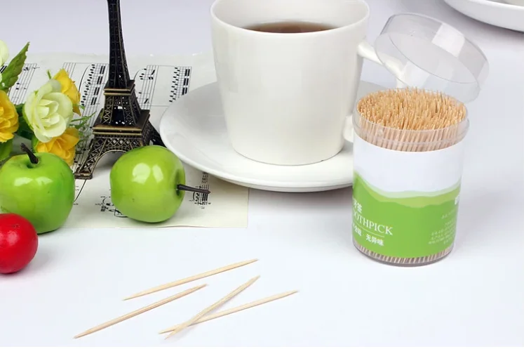 Single Packed Toothpick Double Point Wood Bamboo Flat 2.5 Inch ...