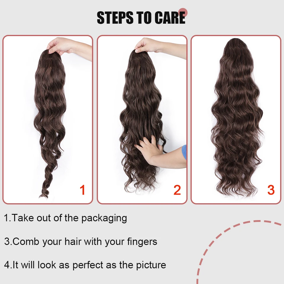 Vigorous Water Body Wave Headpiece Drawstring Ponytail for Women