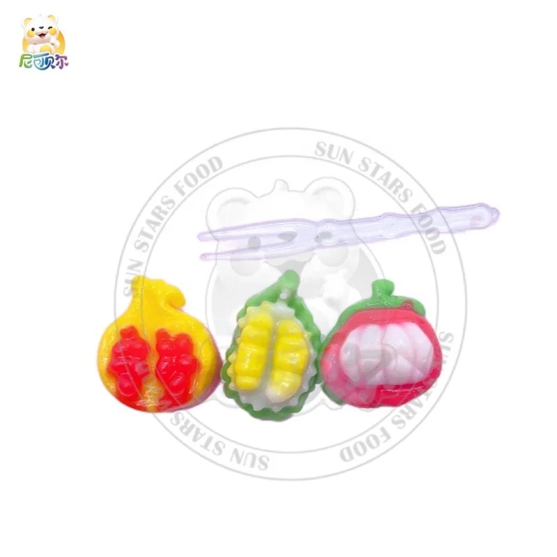 4d Durian Mangosteen Pomegranate Shape Gummy Jelly Soft Candy - Buy ...