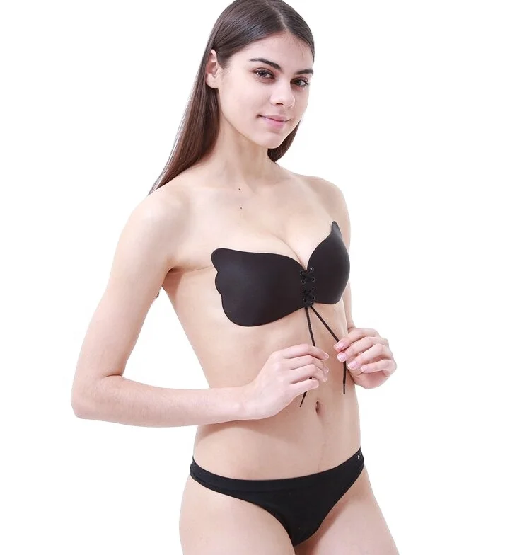 Invisible Strapless Backless Bras Push Up String Self Adhesive Seamless Bras Women Comfortable ...