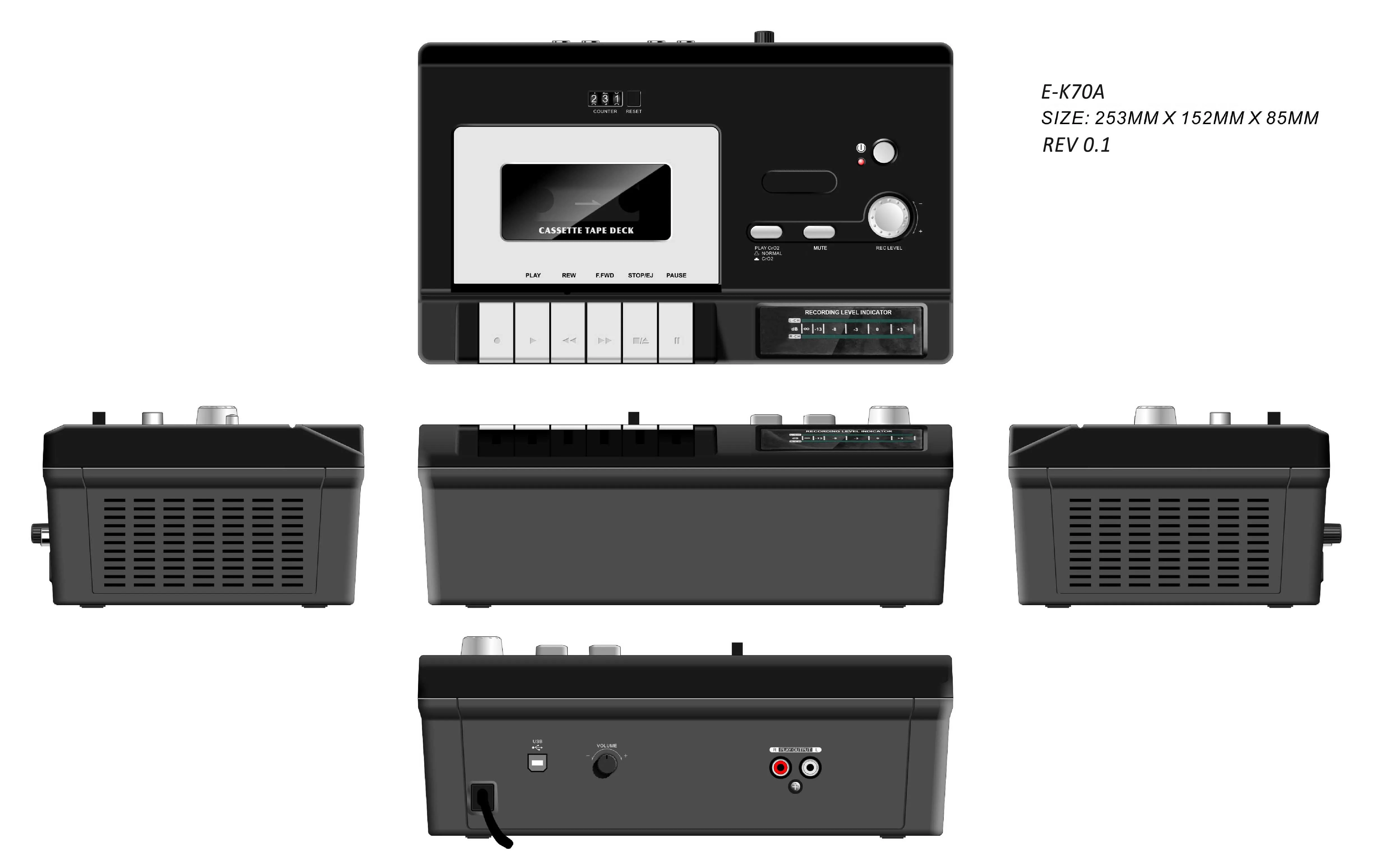 Modern Design Portable Tape Player with USB to PC Recording & Mono ...