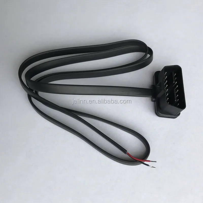 Obd2 Obd 16 Pin J1962 Obdii Male To Open End Flat Cable - Buy Obd2 Open ...