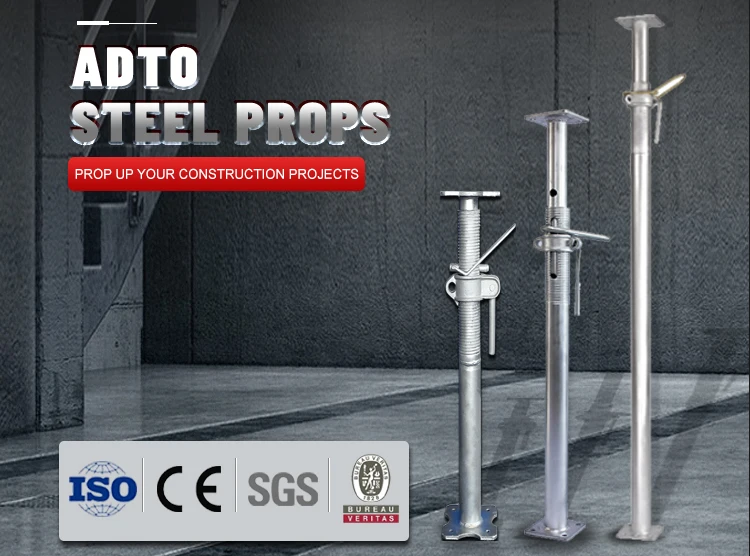Adjustable Galvanized Shoring Prop Painted Steel Prop HDG Scaffolding ...