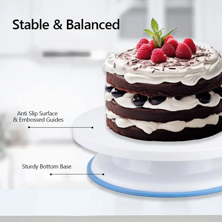 Lightweight Plastic 11 Inch Cake Dessert Decorating Stand Rotate ...