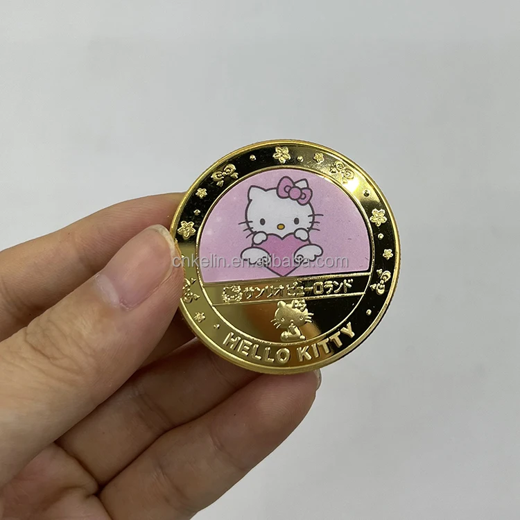 5款卡通动漫卡哇伊凯蒂猫系列24k镀金硬币现货 - Buy 24k金币,镀金硬币,Hello Kitty硬币 Product on ...