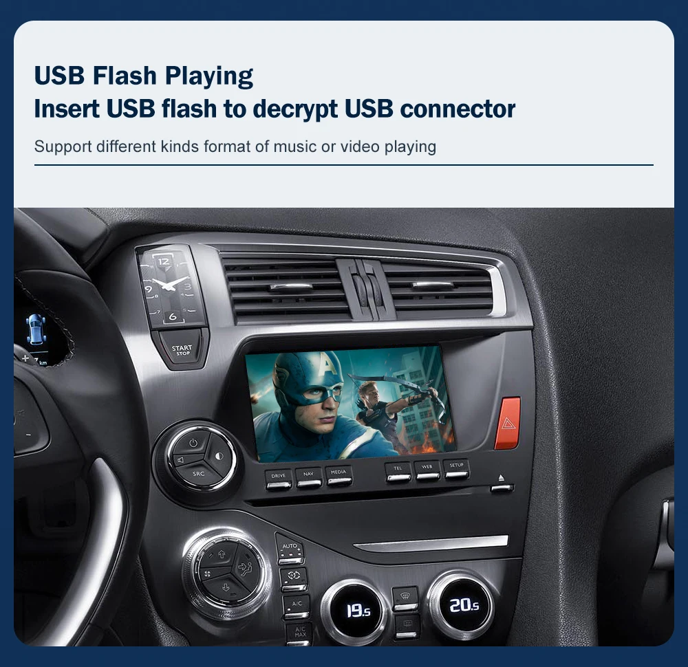 Wireless Carplay Android Auto AirPlay Mirroring Rear View USB Drive ...