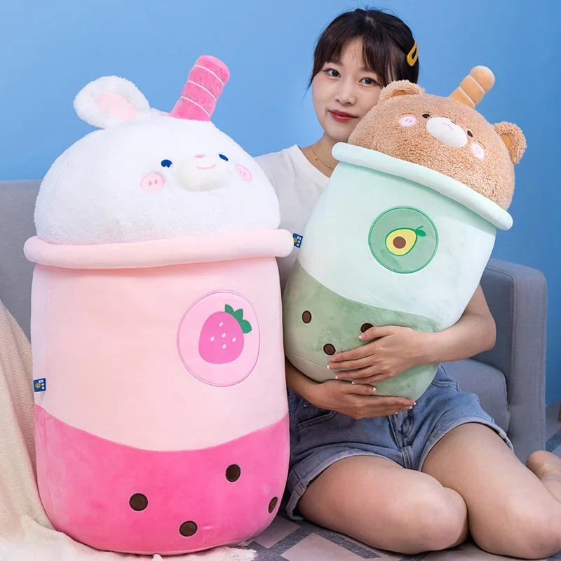 1pc Boba Plush Toy Soft Stuffed Ice Cream Surface Soft Drink Fruit ...