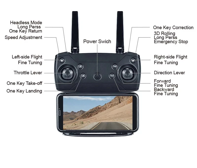 HOT E68 Drone HD Wide Angle 4K WIFI FPV Drone Video Recording Quadcopter Height in Real Time Hot Sell